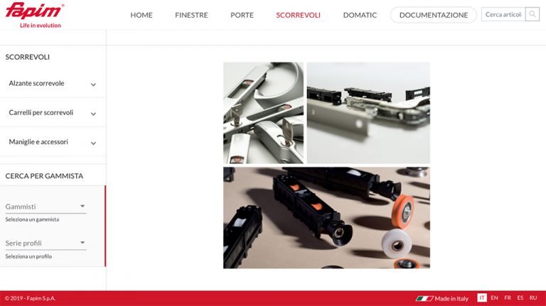 Completely renewed online catalogue | Fapim S.p.A.