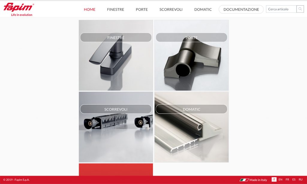 Completely renewed online catalogue | Fapim S.p.A.